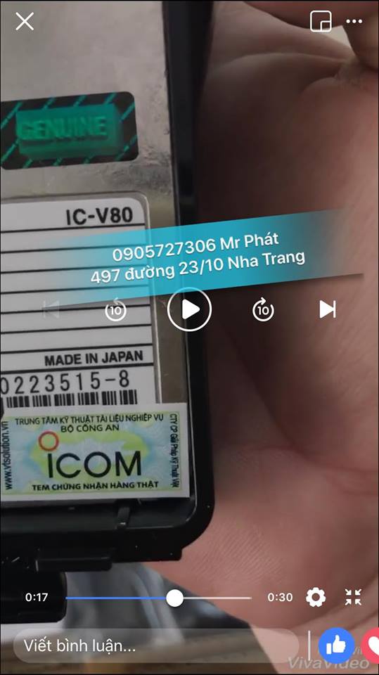 MÁY BỘ ĐÀM ICOM IC-V80. SHIP COD TOÀN QUỐC. - Trắc địa Nha Trang